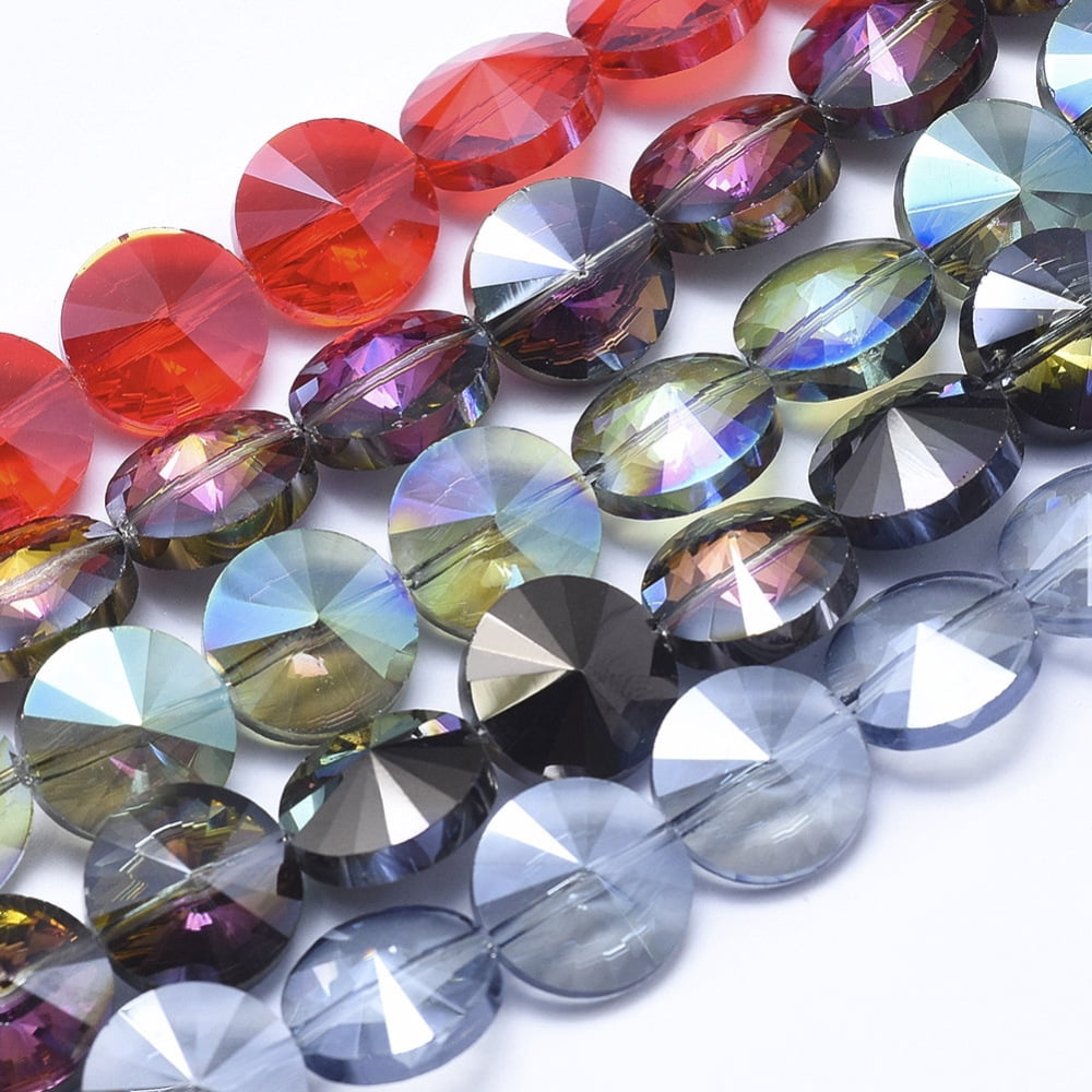 5pcs Glass Beads Strands Mixed style Faceted Cone Mixed color 14x8~9mm ...