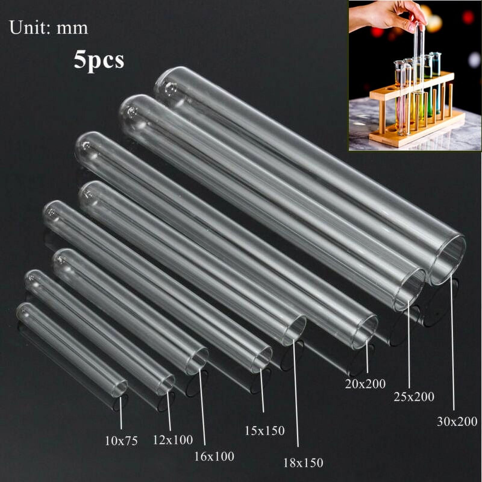 5pcs Glass Test Tube BorosilicateGlass High Temperature Resistance ...