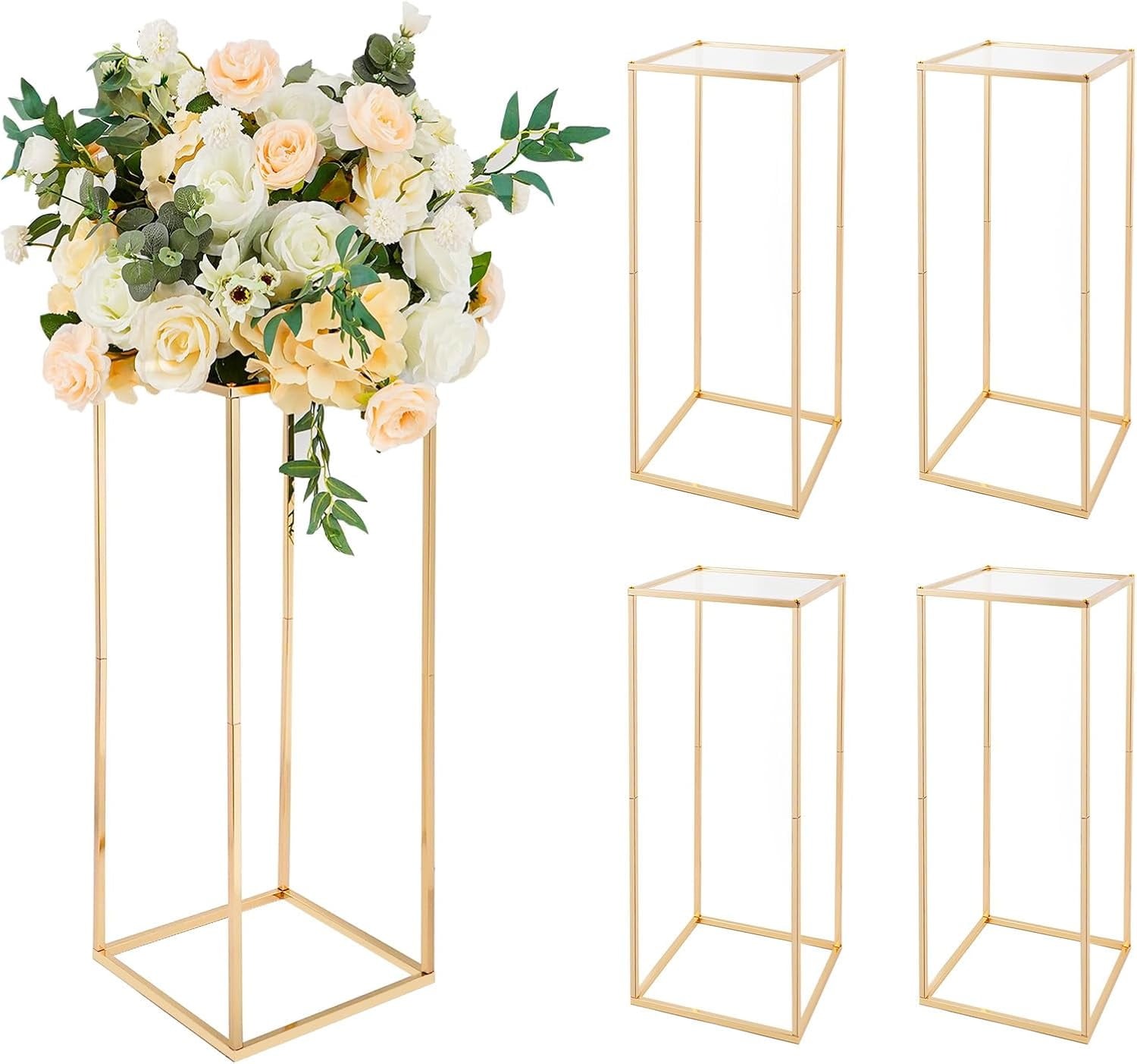 5pcs Gold Flower Stand Centerpieces,23.6inch Wedding Centerpieces Vase ...