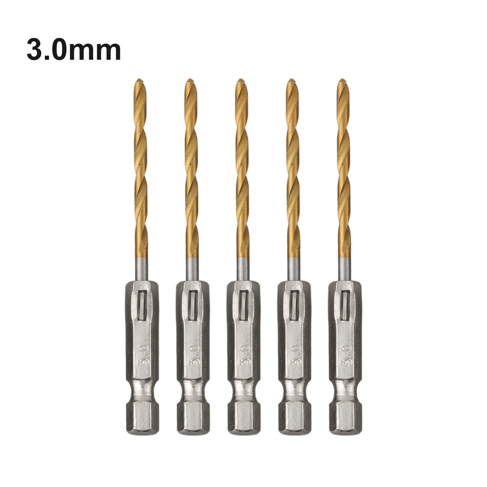 5pcs HSS Drill Bit Set High Speed Steel 1/4 Hex Shank 1.5-6.5mm ...