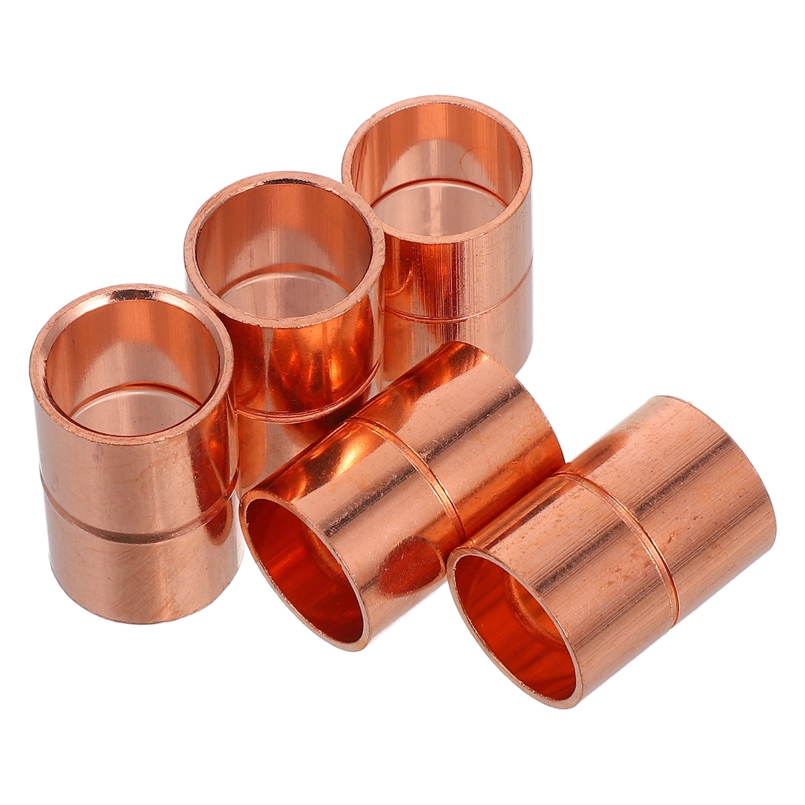 5pcs HVAC Copper Fittings ID Straight Coupling with Rolled Tube Stop ...