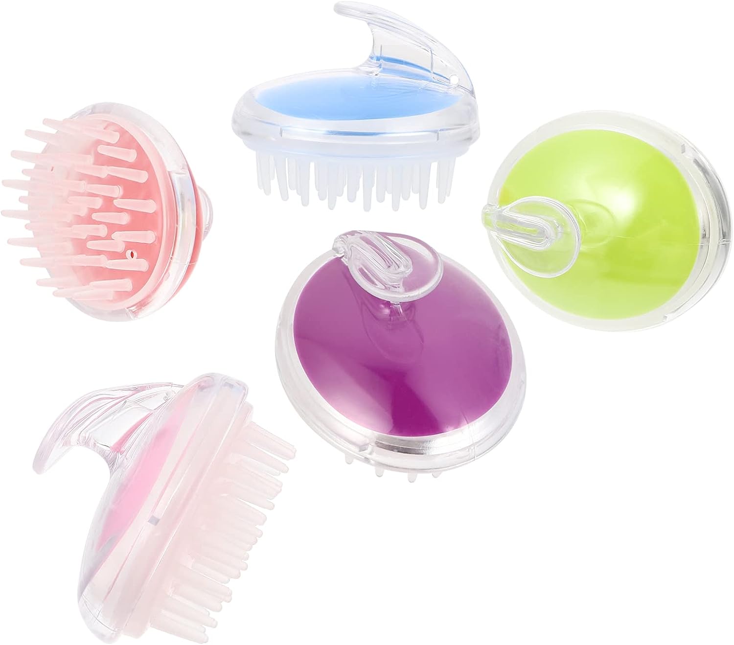 5pcs Hair Scalp Massager Silicone Shampoo Brush Head Scratcher Hair ...