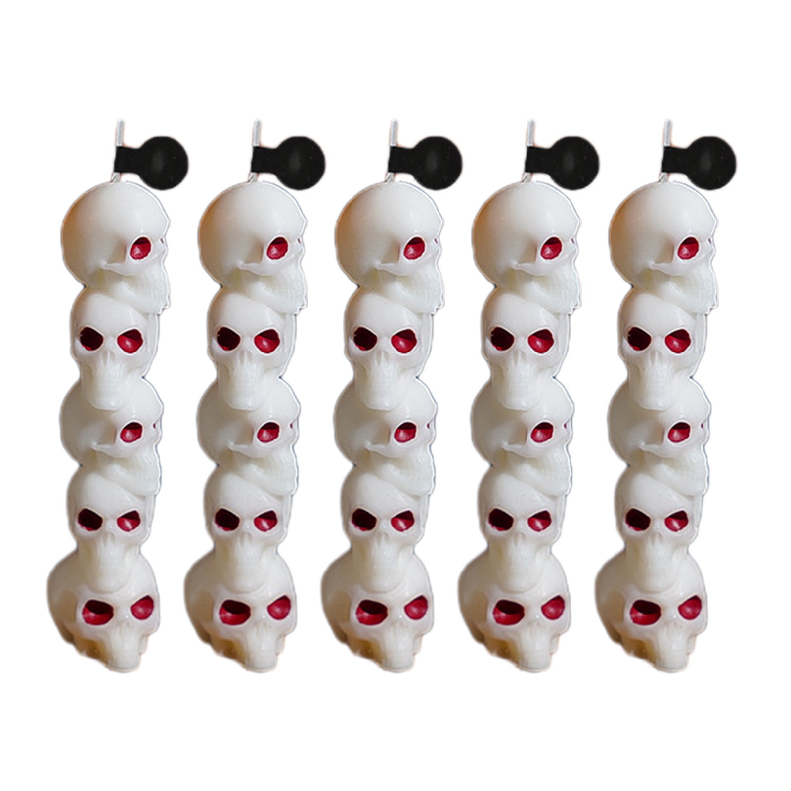 5pcs Halloween Decorations Stacked Skull Candles, Spooky White Skeleton ...