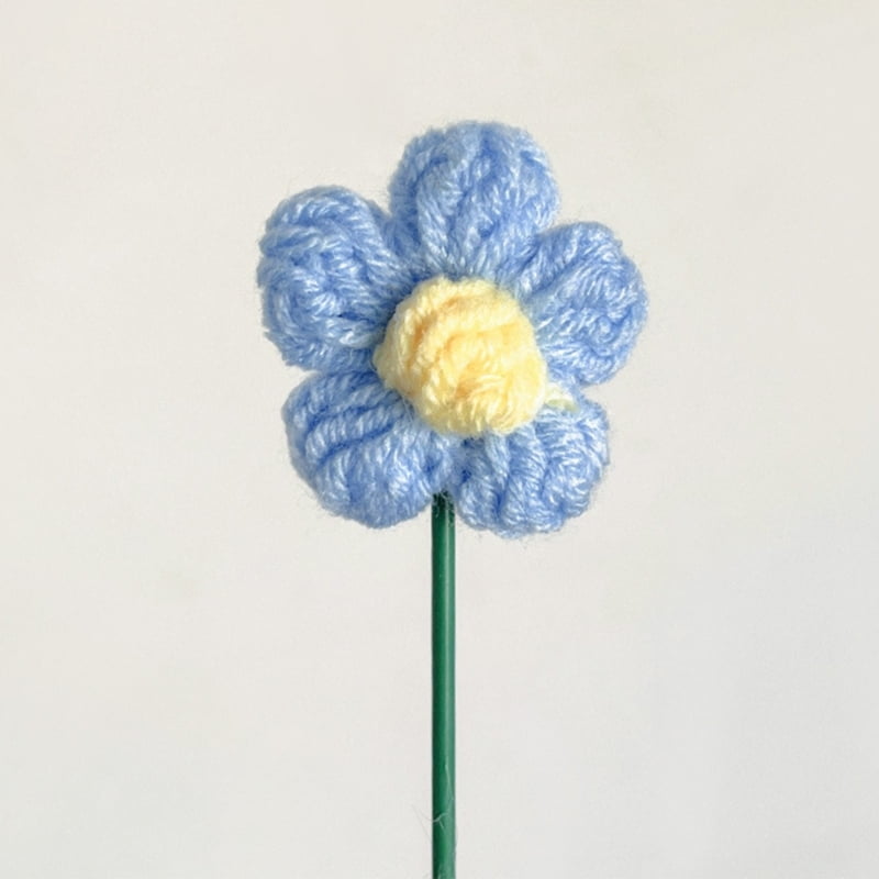 5pcs Hand-Knitted Flower Crochet Finished Flower Bouquet Handwoven ...