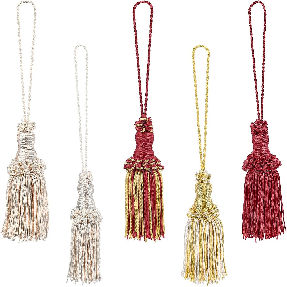 5pcs Handmade Charm Tassels 5 colors Handmade Tassel Craft with Tether ...