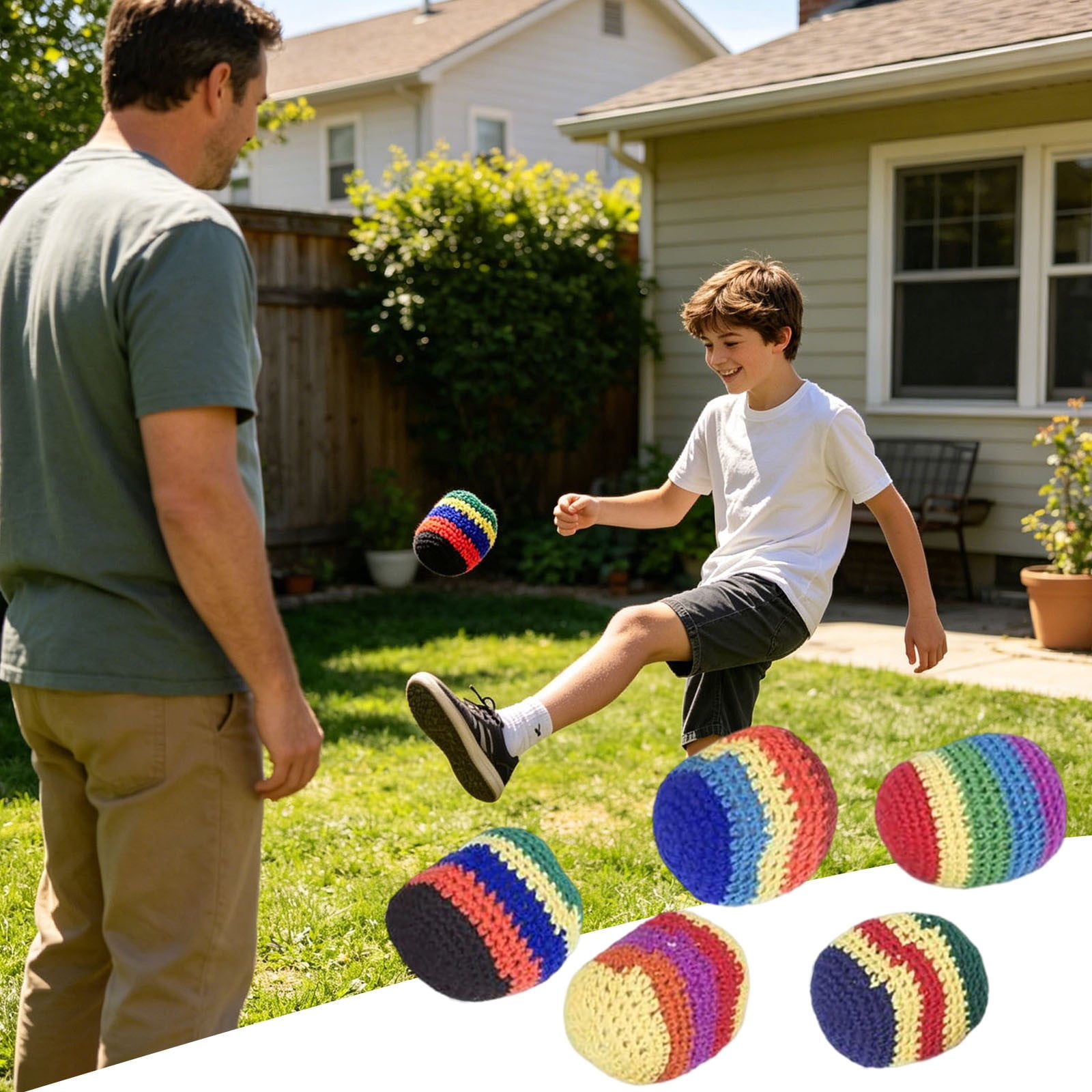 5pcs Handmade Woven Sandbags, Multi-color Knitted Juggling Balls for ...