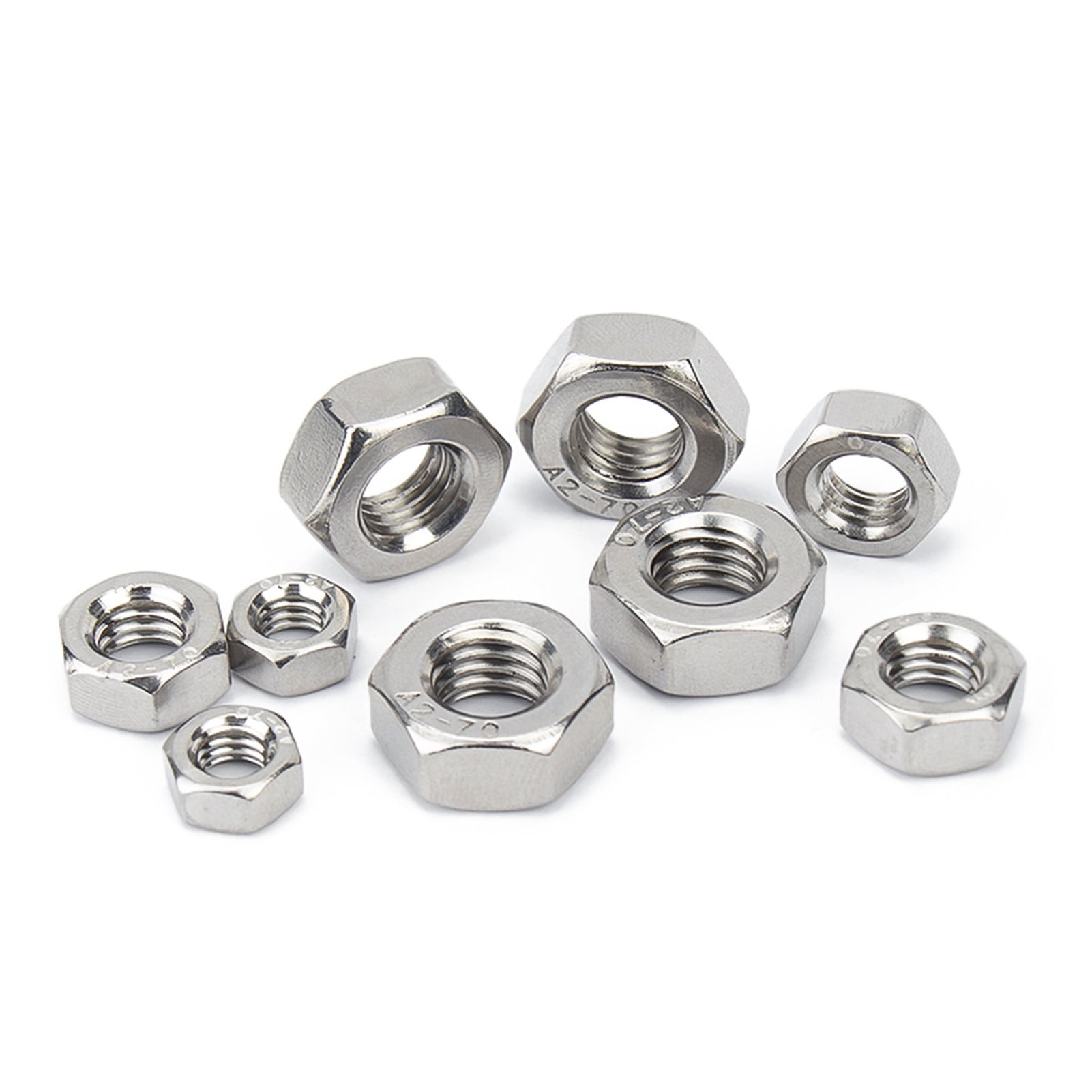 5pcs Hex Fine Thread Nut A2 Stainless Steel Hexagon Hex Nuts M6 M8 M10 ...