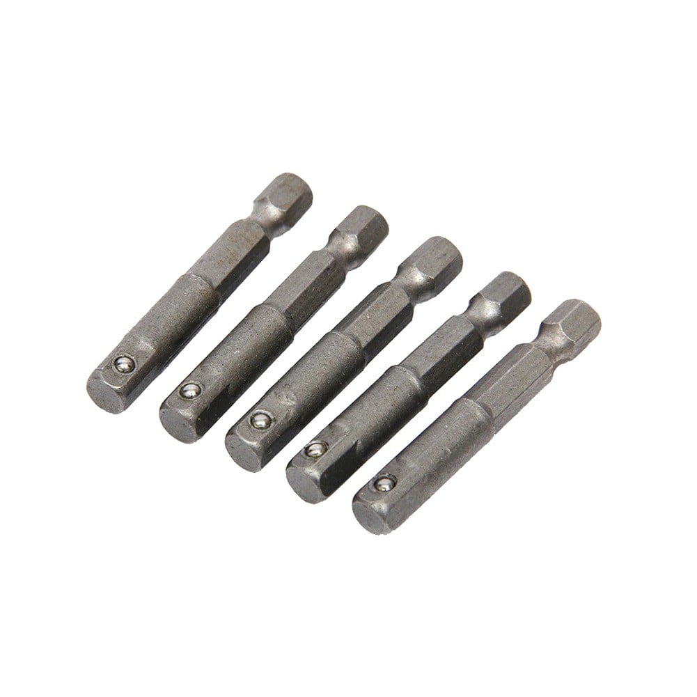 5pcs Impact Socket Adapter Converter 1/4" Hex Shank To 1/4" Square ...