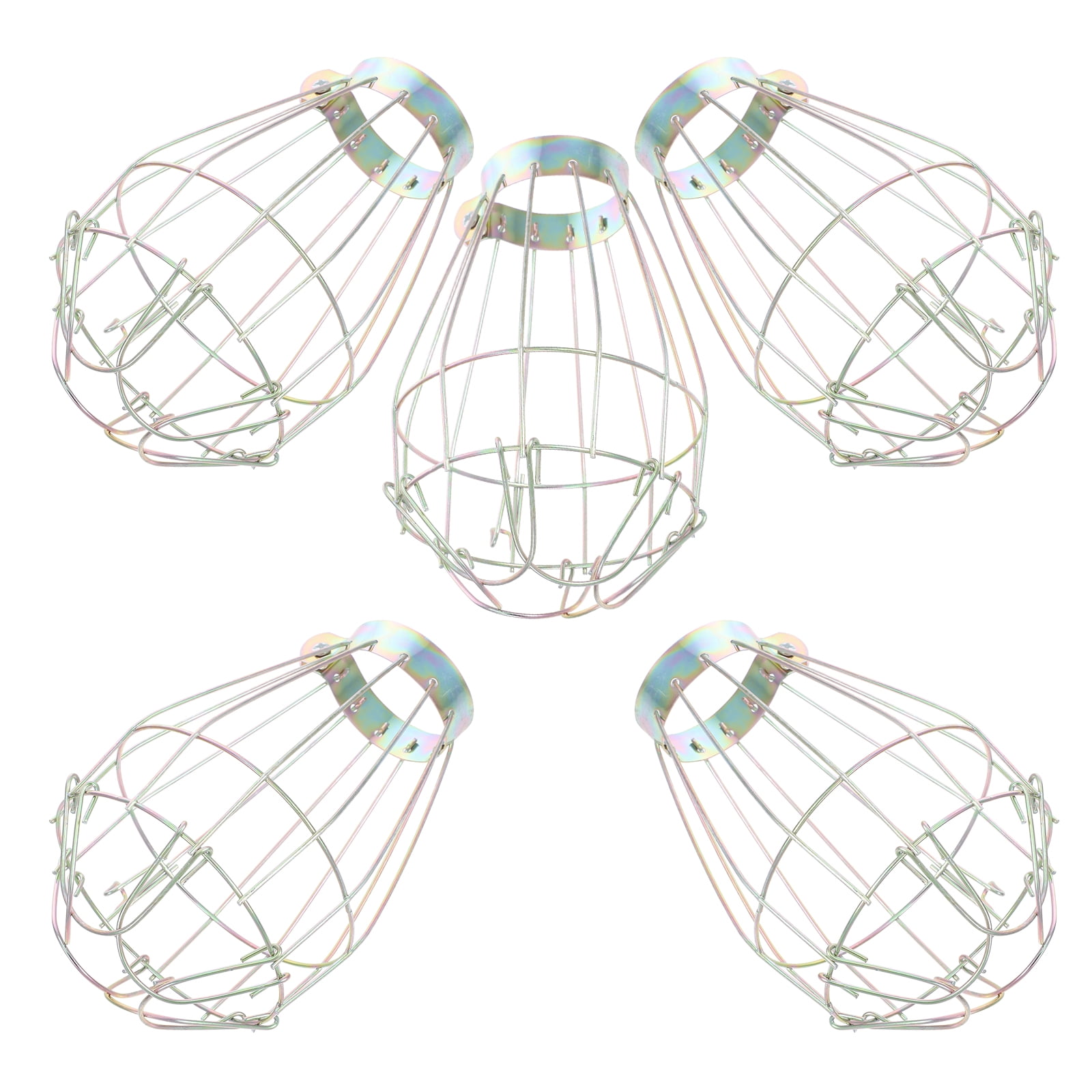 5pcs Industrial Clamp on Metal Bulb Guard Cage Vintage Wire Lampshade ...