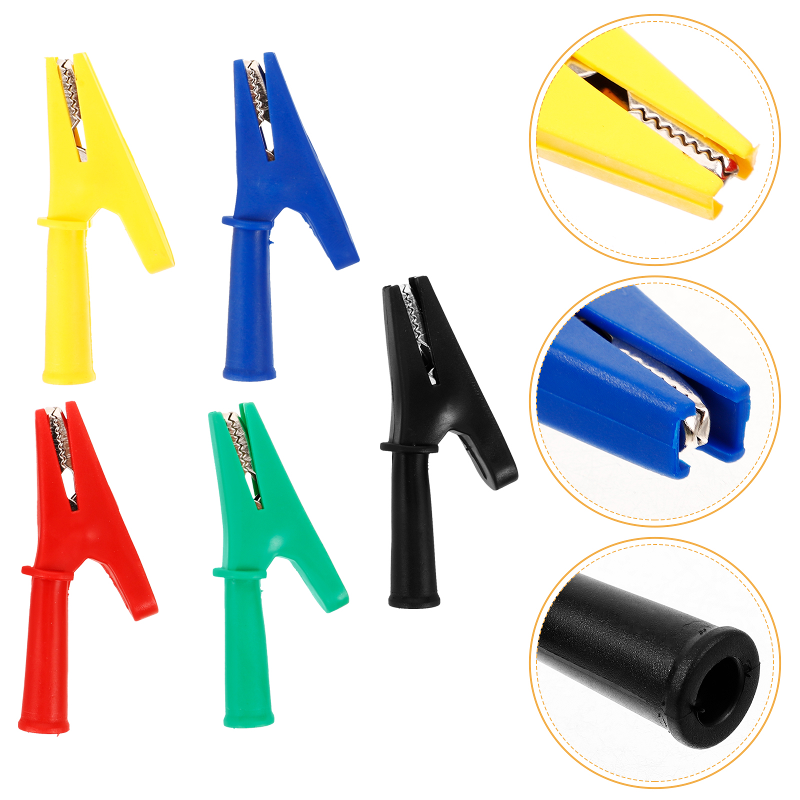 5pcs Insulated Alligator Clips Testing Clips Alligator Clamps Lab Car ...