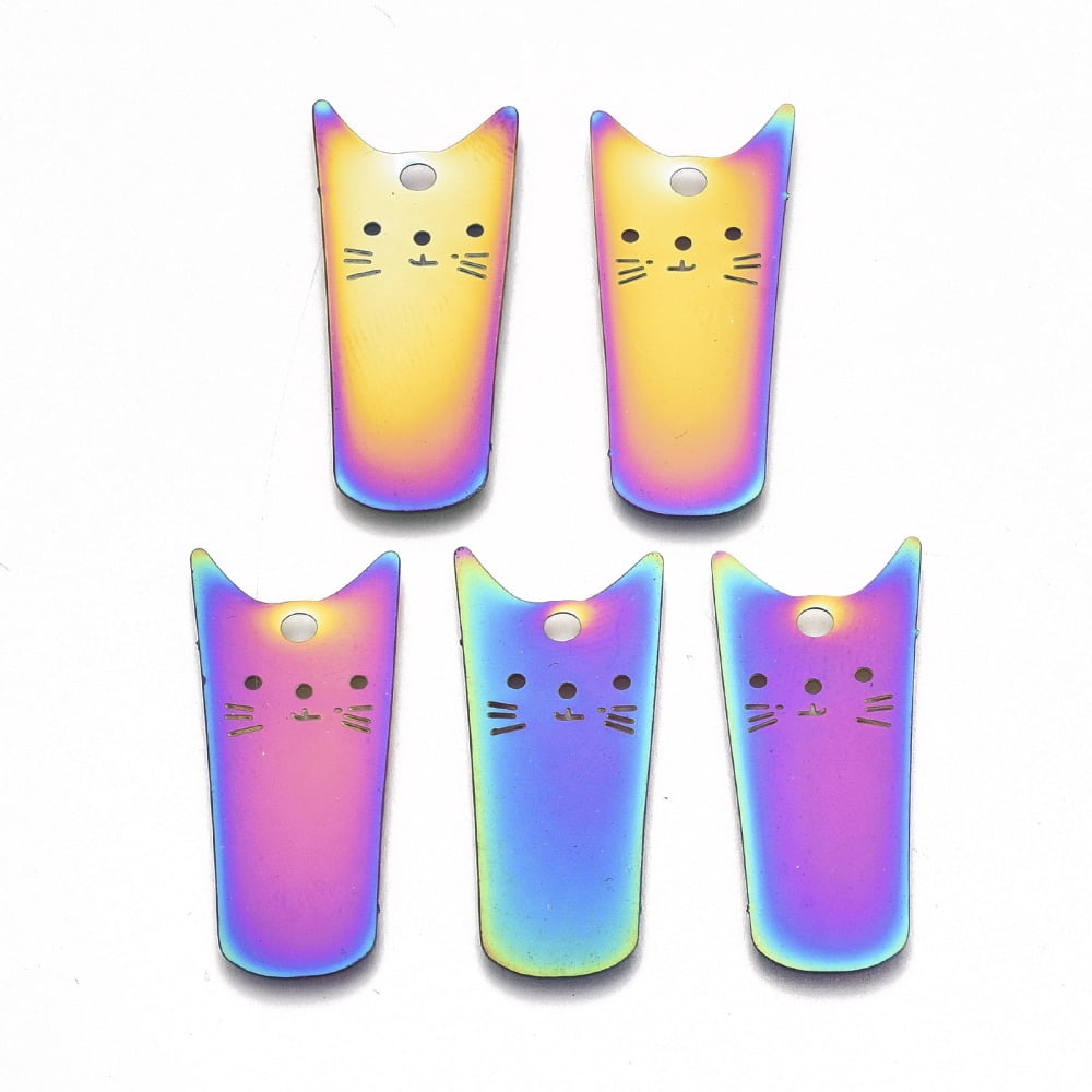 5pcs Ion Plating(IP) 201 Stainless Steel Pendants Etched Metal ...