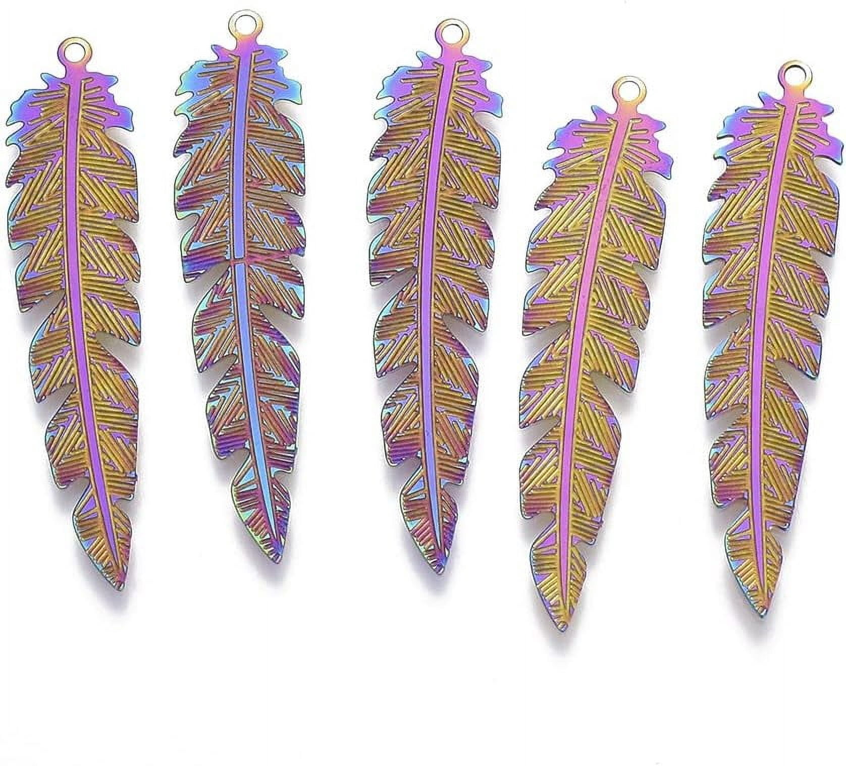 5pcs Ion Plating(IP) 304 Stainless Steel Filigree Pendants Etched Metal ...