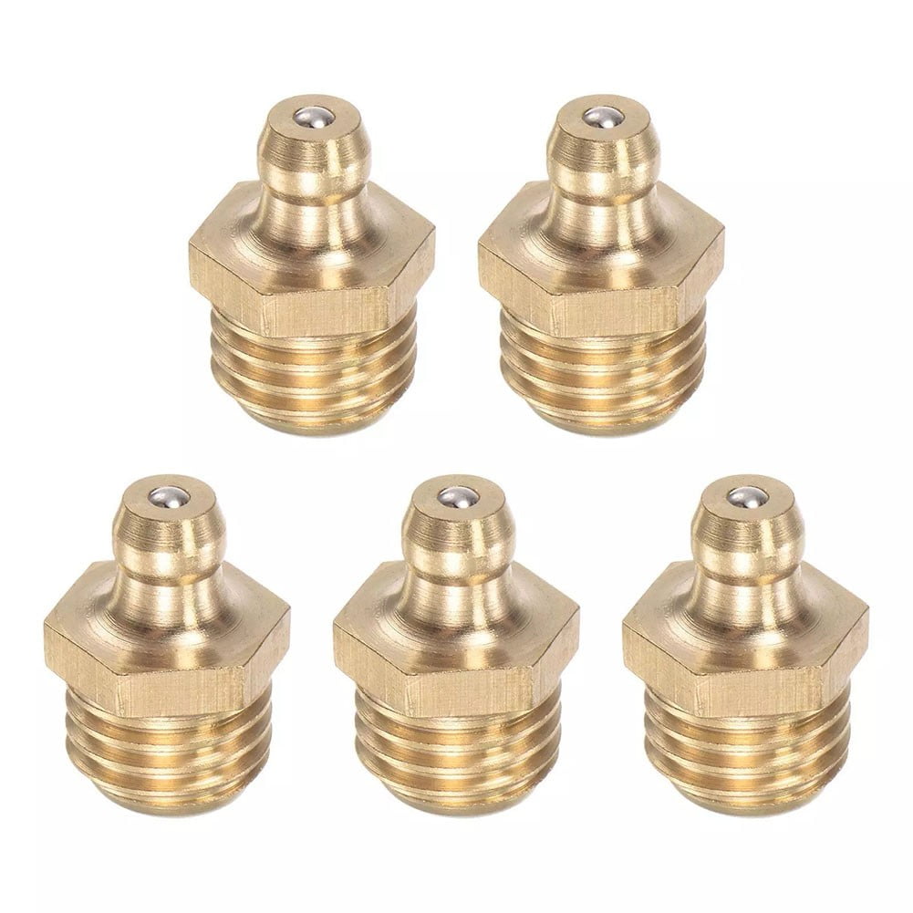 5pcs/Kit Brass Copper Straight Grease Fitting M12X1.5 Thread Hydraulic ...