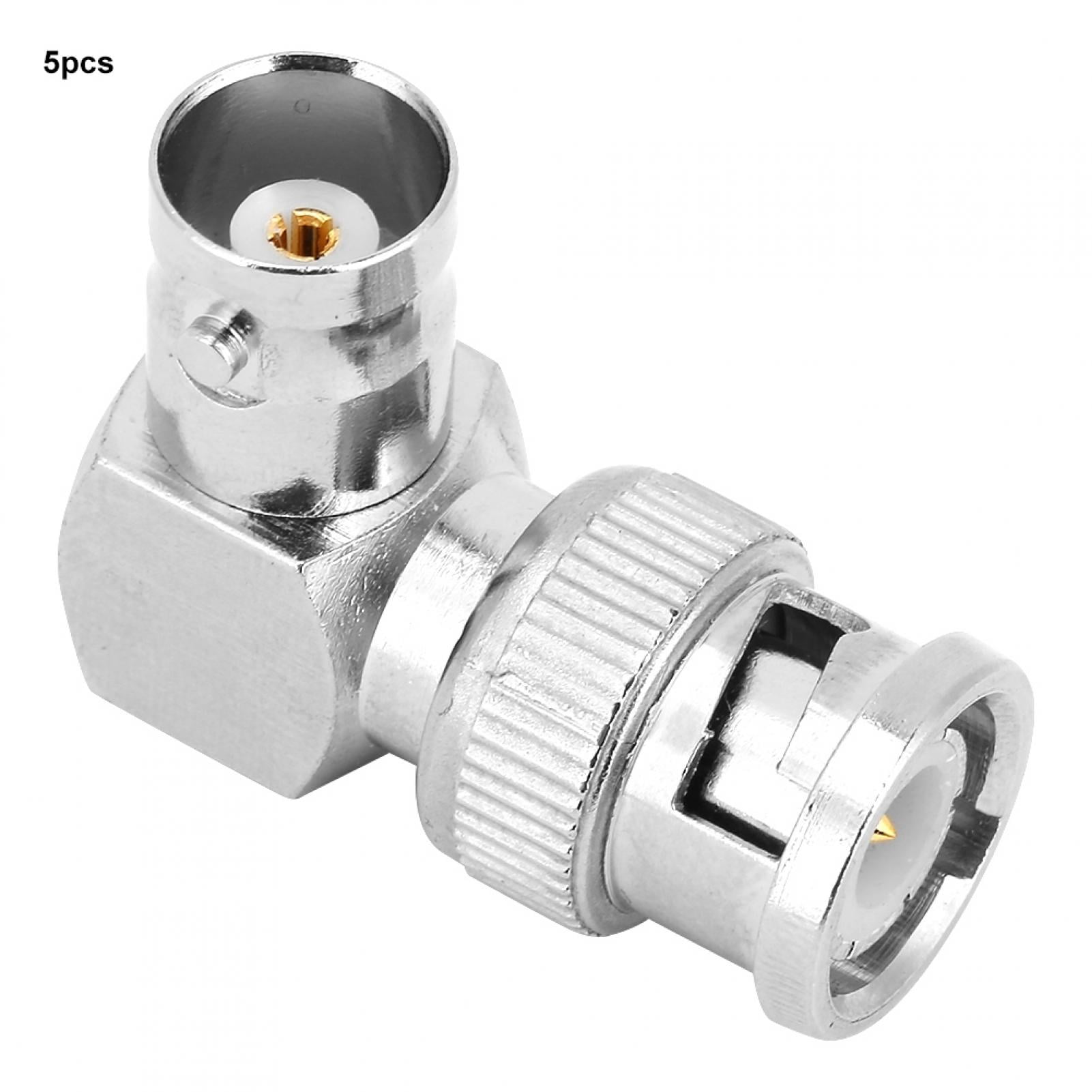 Neyseki 5pcs L Shape 90 Degree Brass BNC Male to Female Connector Coaxial Cable Wire Adapter ...