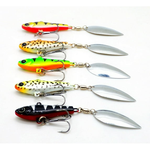 5pcs Lead Jig Head Fishing Lure Hook w/ Willow Blade Spinner Crappie ...