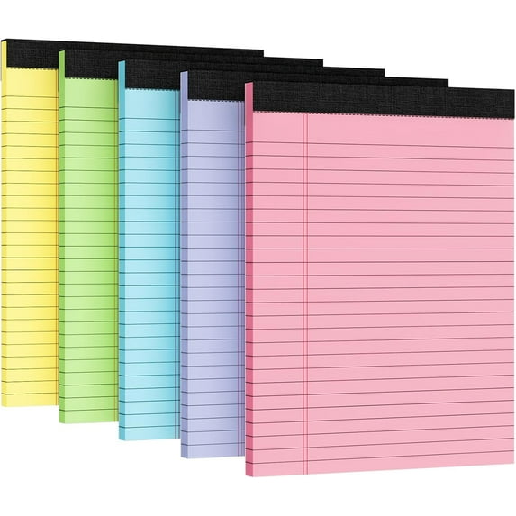 5pcs Legal Pads 8.5 x 11, Notepads 11 Inch,30 Sheets/Pack, Color Note ...