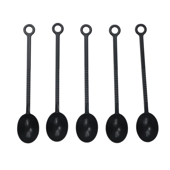 5pcs Long Handle Plastic Spoons Bendable Fruit Powder Spoon Ice Cream ...