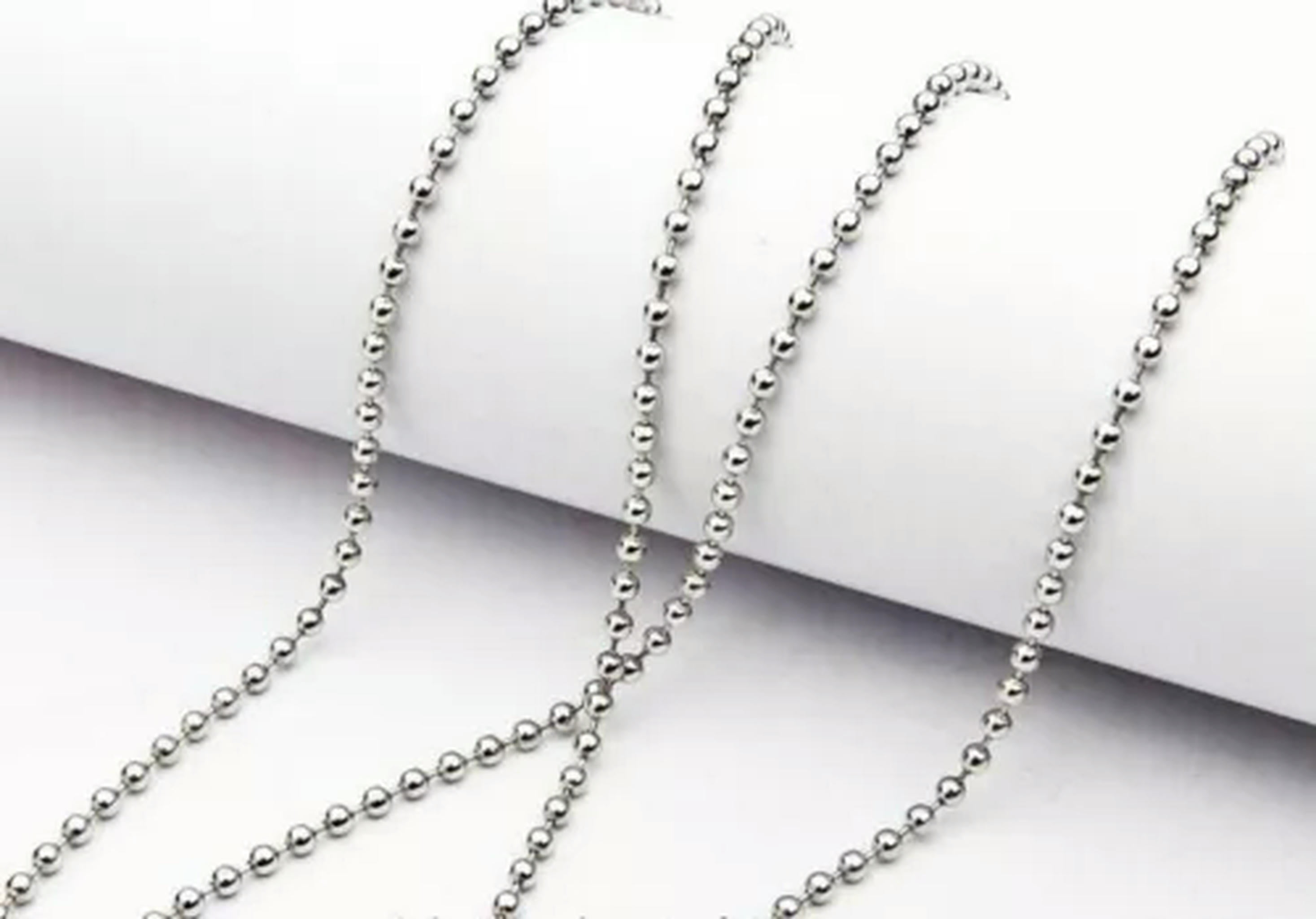 5pcs/Lot More Size Ball Beads Chain Necklace Bracelet Stainless steel ...