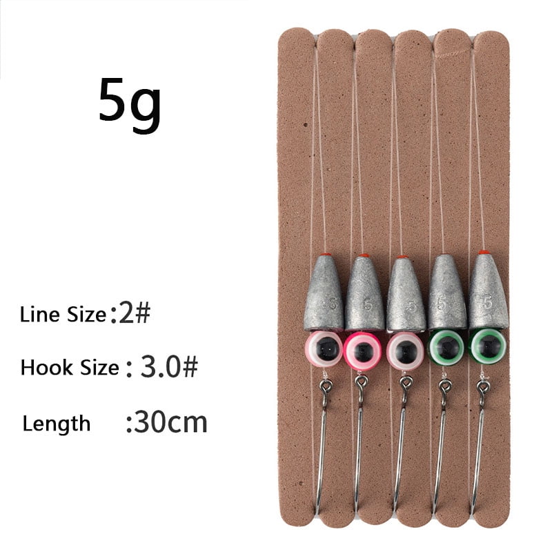 5pcs/Lot Texas Rig Set 3.5g 5g 7g 10g Bullet Weight Sinker 4# 2# 1 ...
