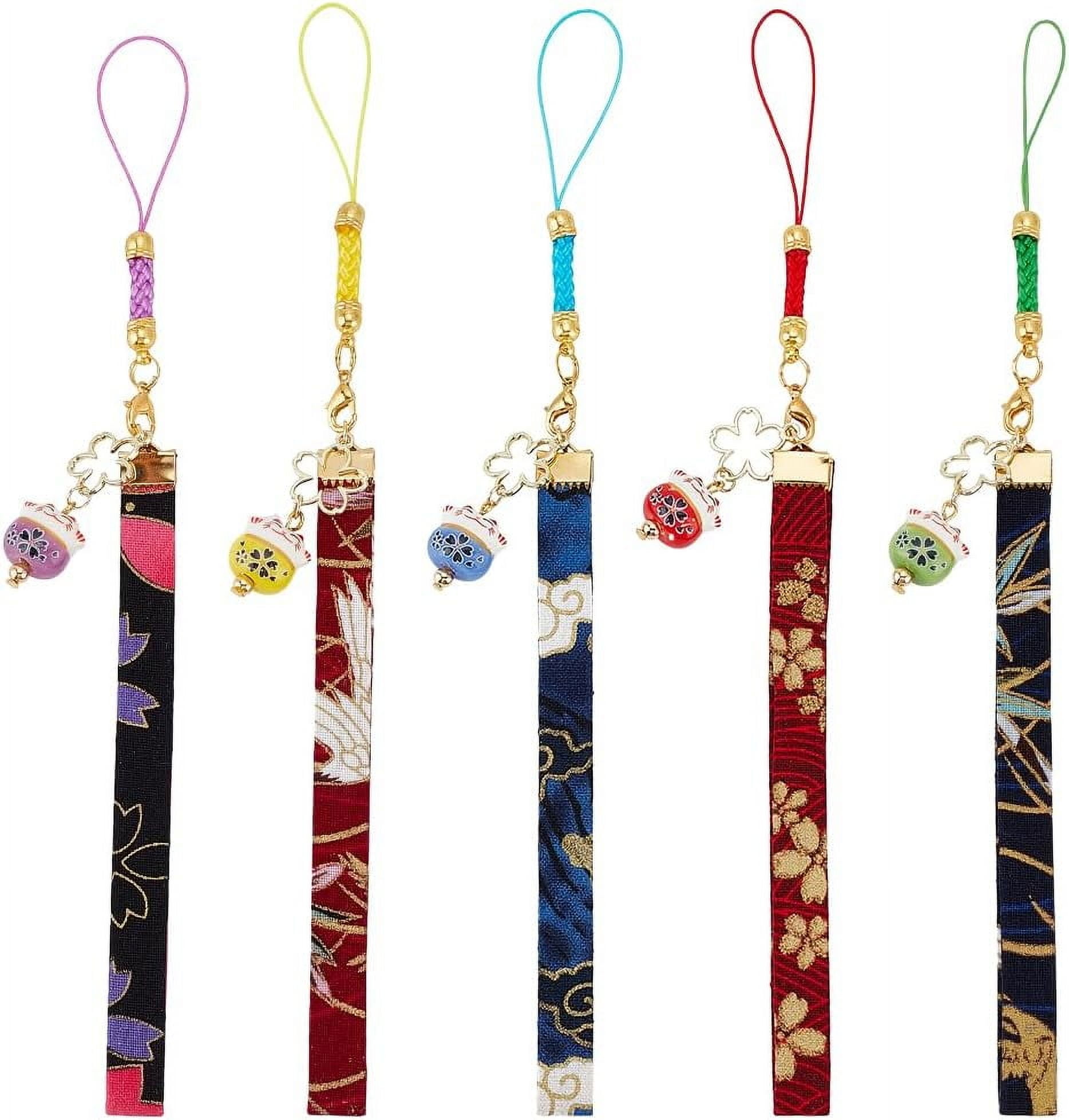 5pcs Lucky Cat Keychain Pendants Japanese Beckoning Cat Keychains Bell ...