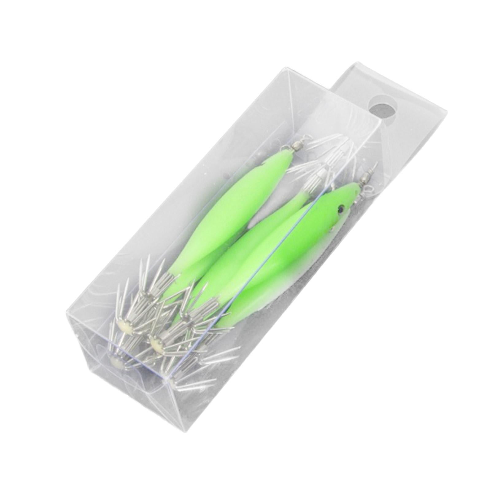 5pcs Luminous Octopus Squid Fishing Lure Jig Hook Night Up Bait Light ...