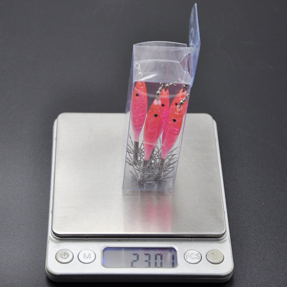 5pcs Luminous Octopus Wood Shrimp Lures Squid Jig Hook Multineedle Baits Pink - Walmart.com