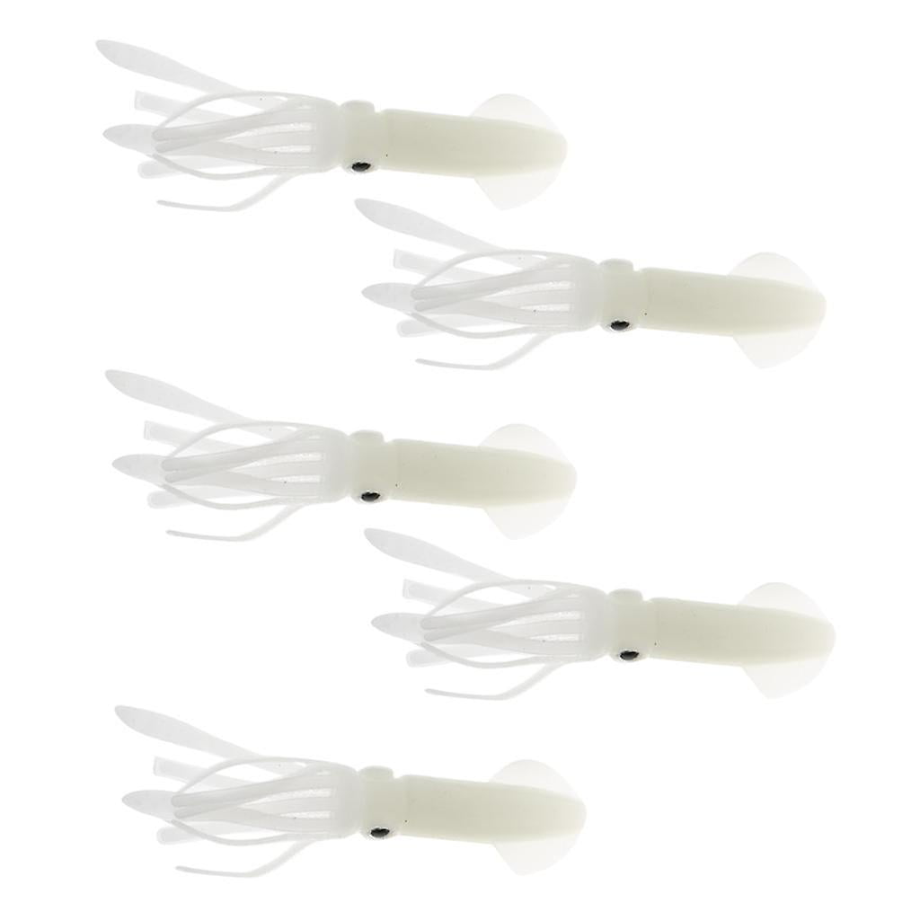5pcs Luminous Soft Baits Squid Octopus Skirts Fishing Lure Colourful ...
