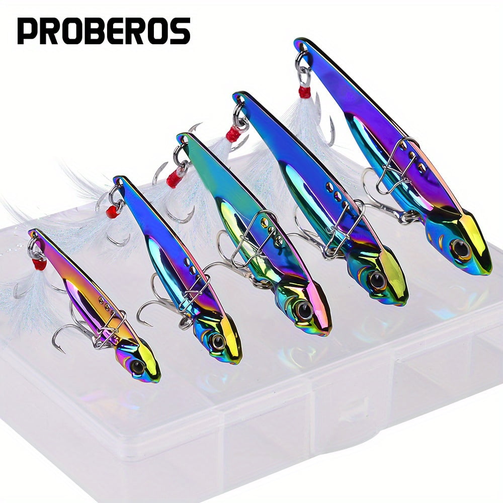 5pcs Lure, VIB, High Quality Metal Design, Zinc Alloy, Rotating Sequins ...