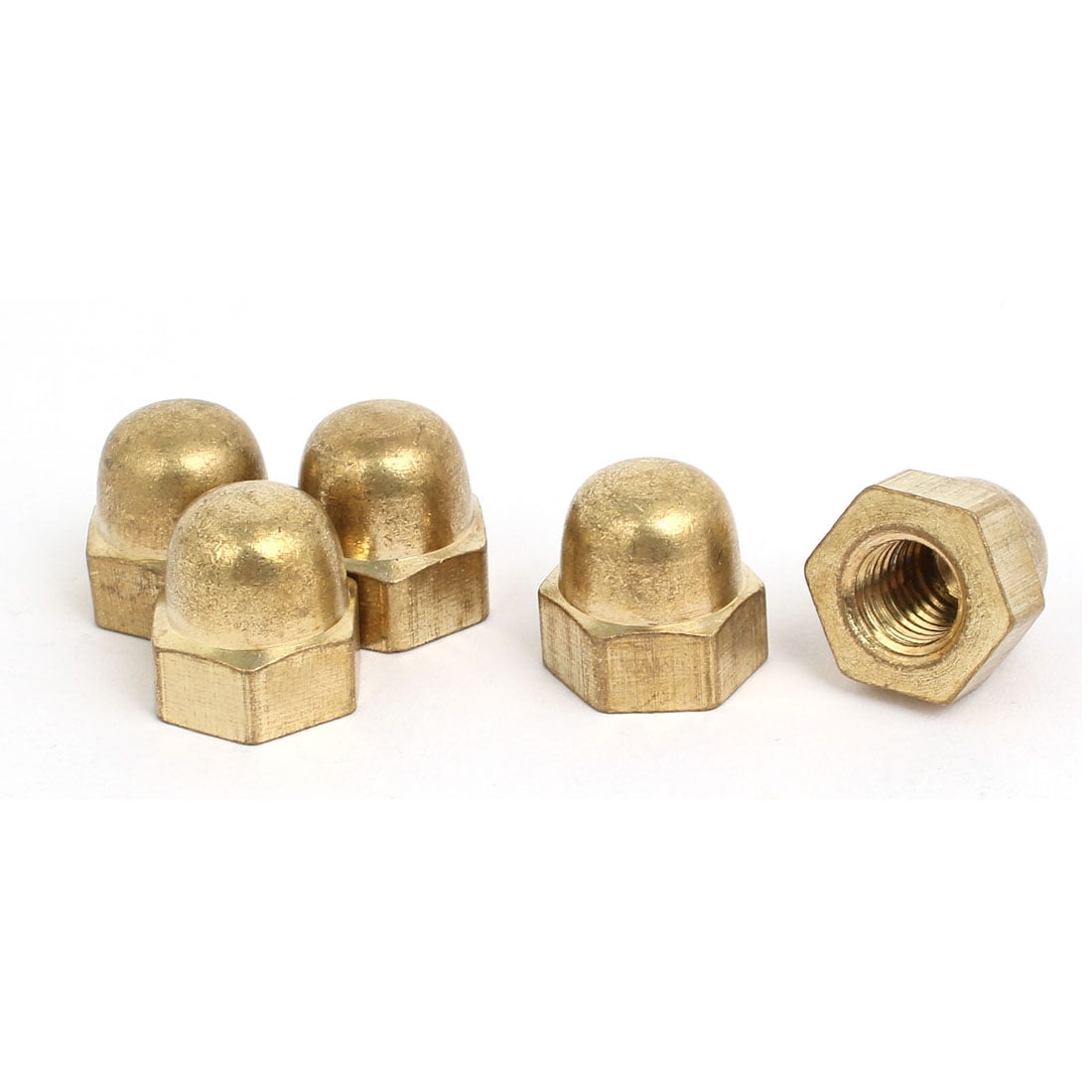 5pcs M10 Female Thread Nut DIN1587 Dome Cap Head Hex Brass Tone ...