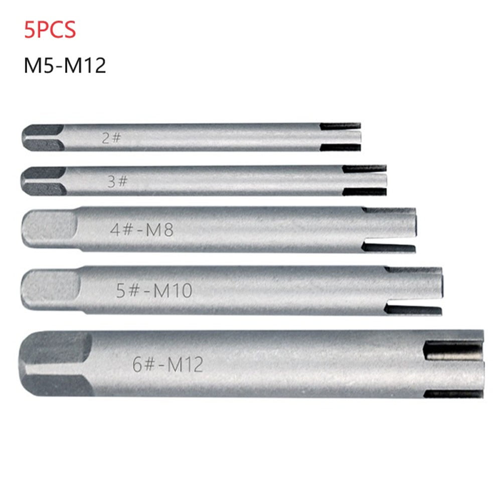 5pcs M5- Broken Tap Extractor Guide Easy Wire Screw Remover Tools Drill ...