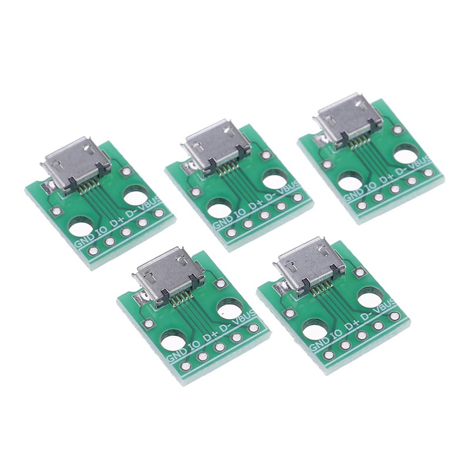 5pcs MICRO USB to DIP Adapter 5pin female connector B type pcb ...