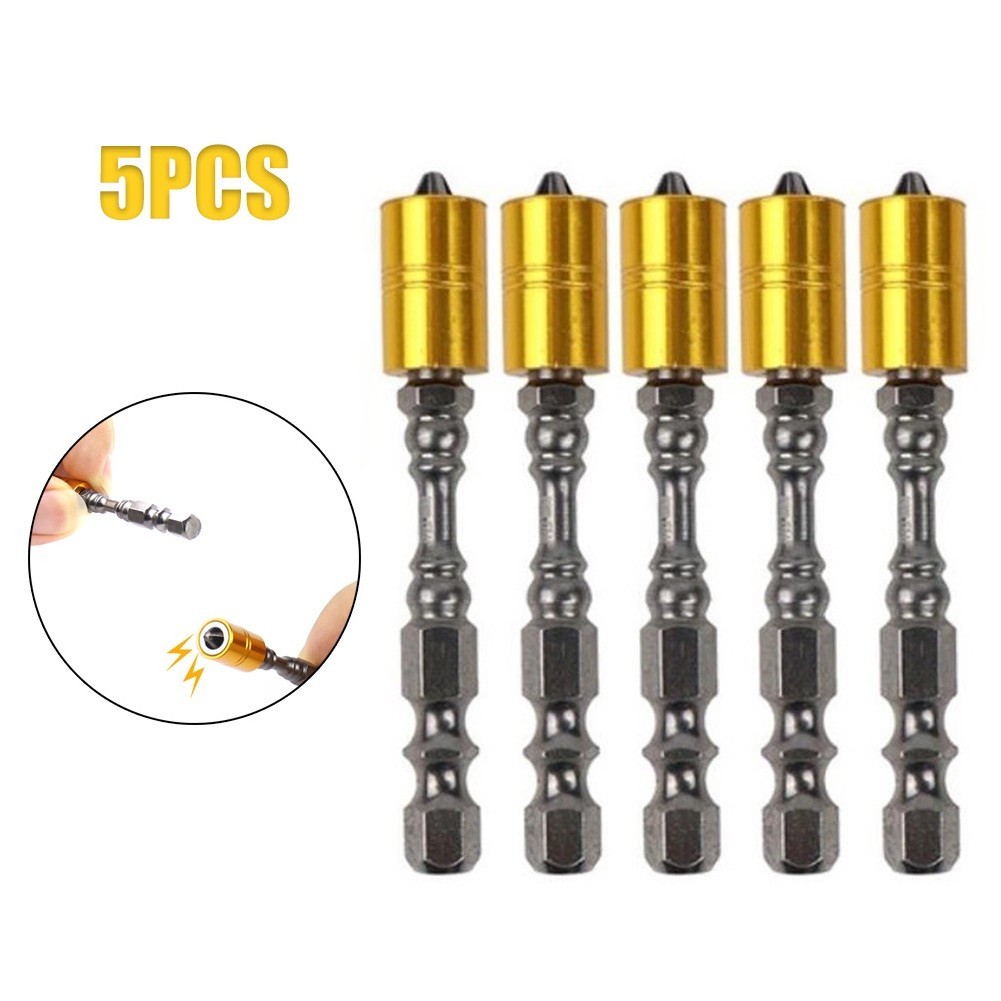 5pcs Magnetic Screwdriver Bit Set 65mm Single-headed Electric Screw ...