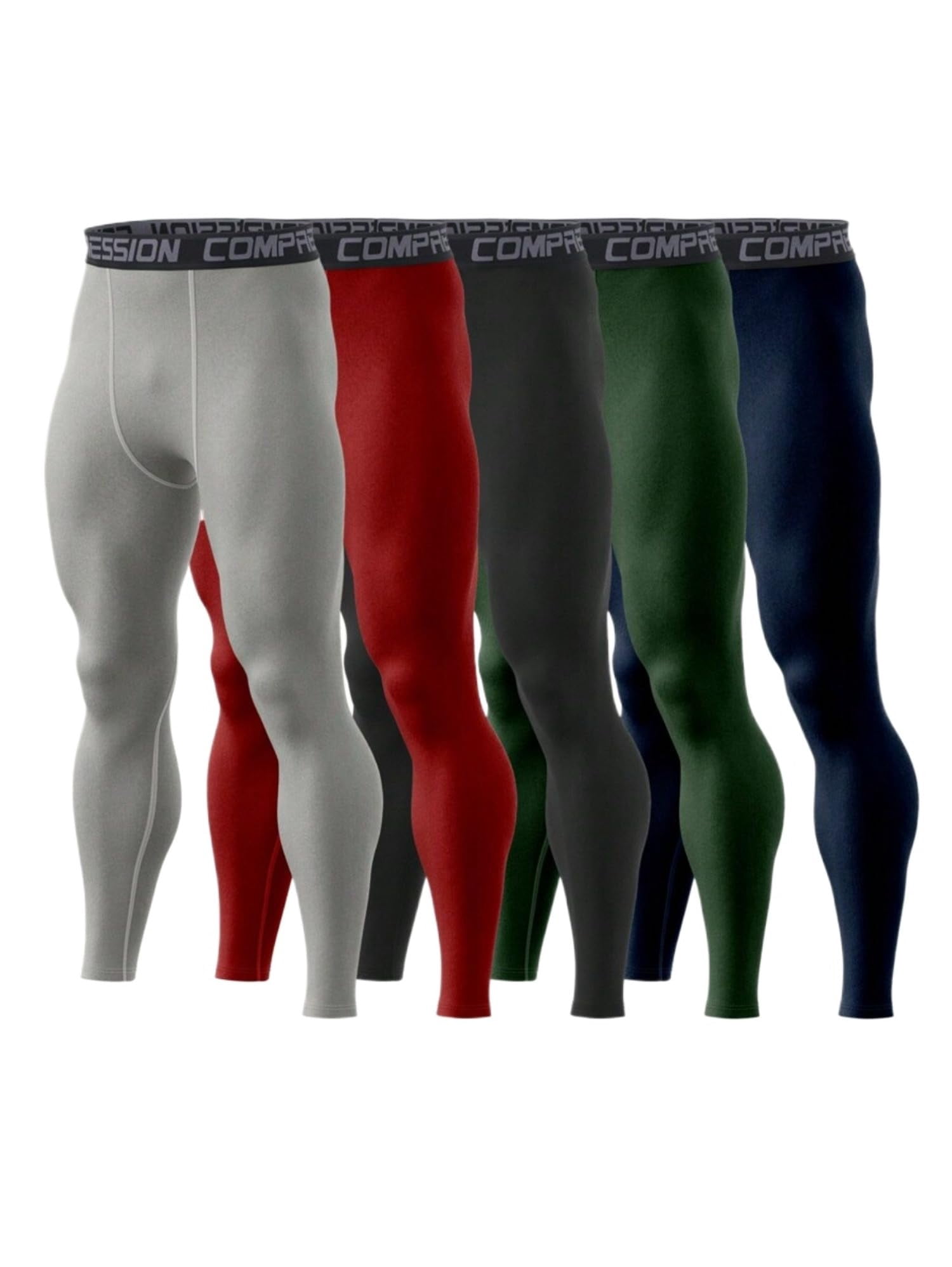 5pcs Men's Fitness Compression Long Leggings Pants, Quick-Dry ...