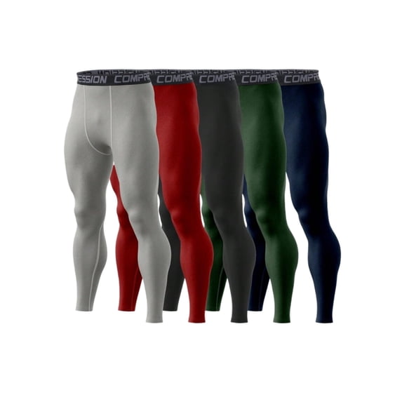 5pcs Men's Fitness Compression Long Leggings Pants, Quick-Dry ...