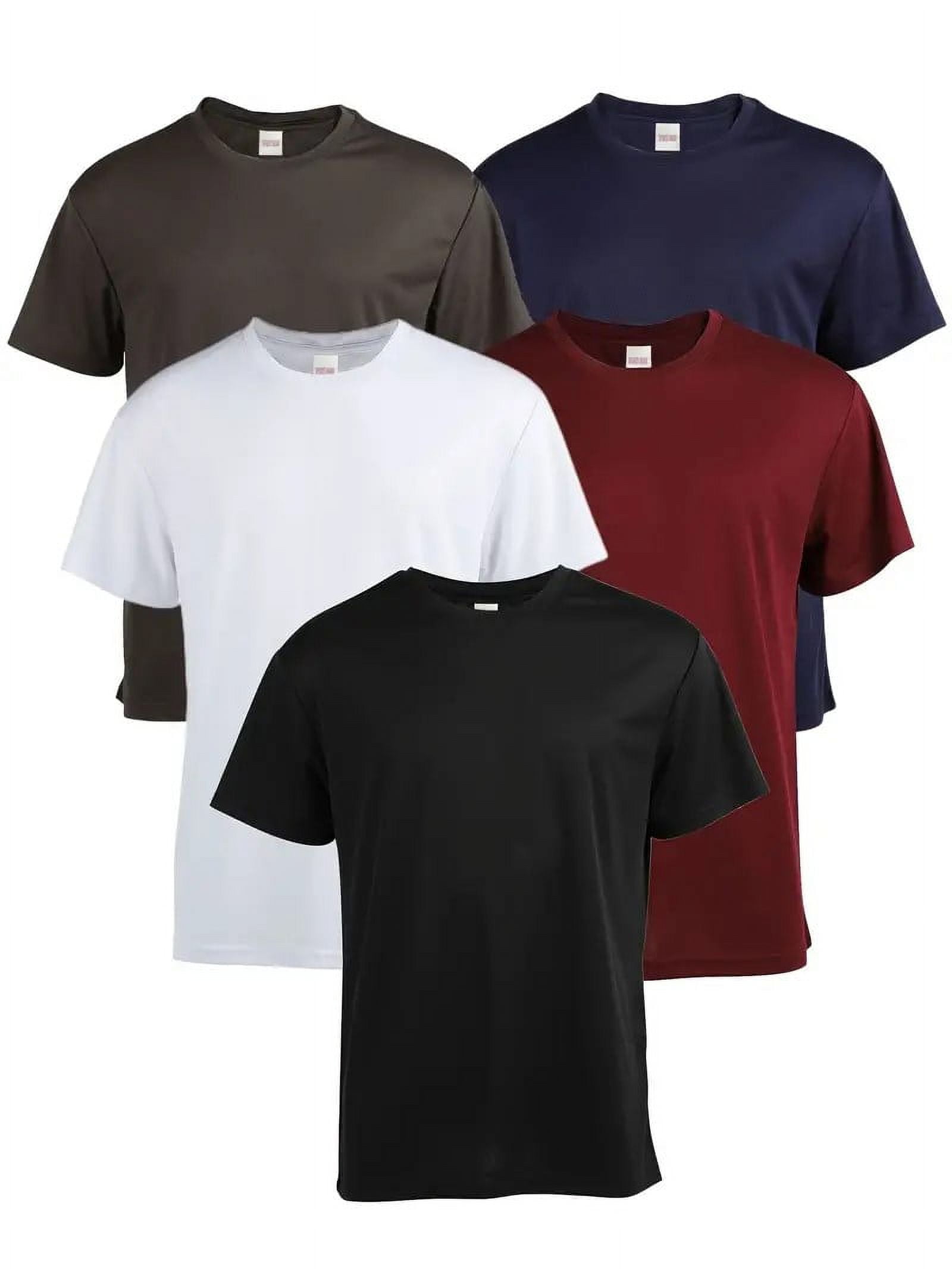 5pcs Men's Performance Stretchable Quick Drying Short Sleeve Moisture ...