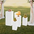 5pcs Metal Display Base Stand Wedding Props Iron Square Pillar Dessert ...