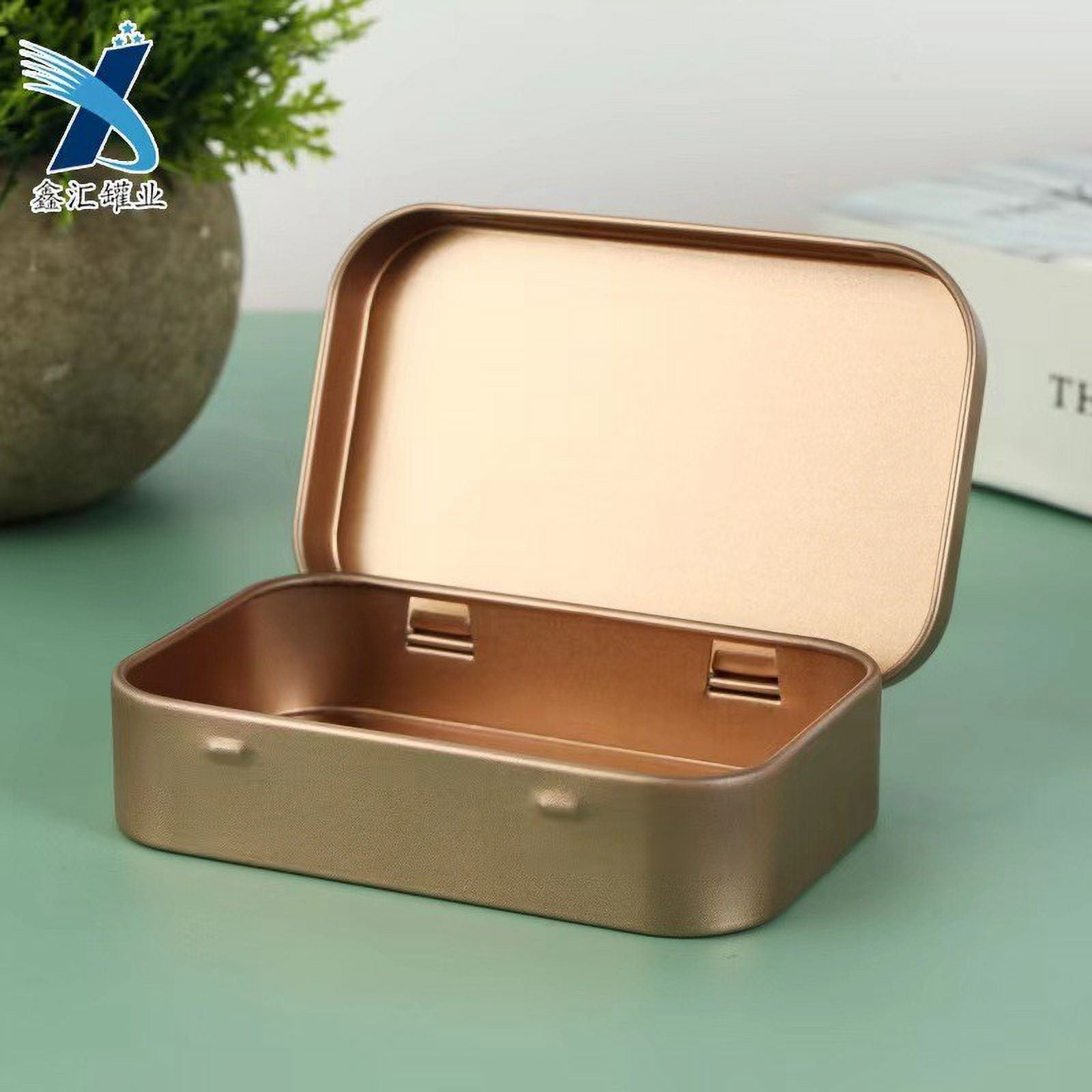 5pcs Metal Hinged Tin Empty Small Hinged Tin Container Tinplate for ...