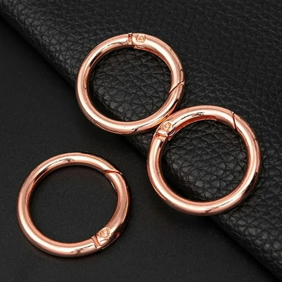 5pcs Metal O Ring Keyring Spring Buckles DIY Jewelry Openable Round ...