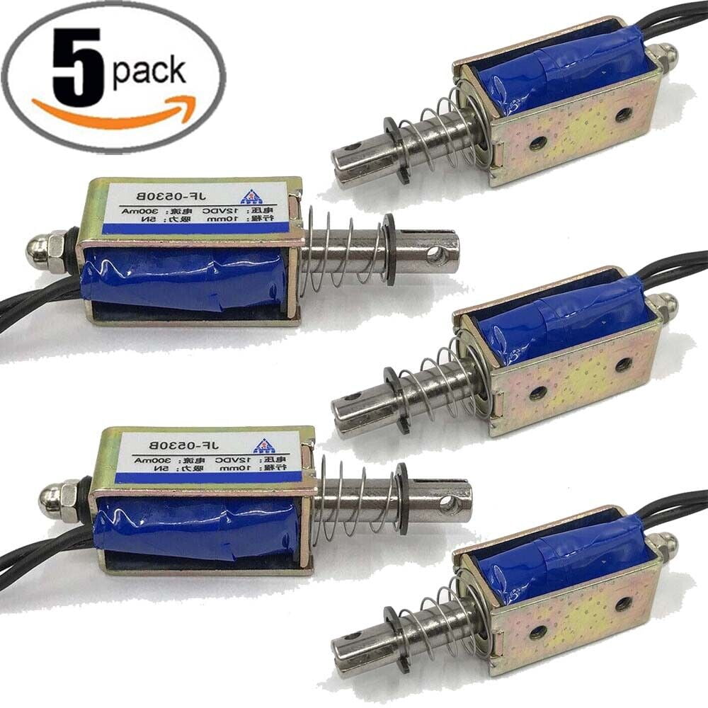 5pcs Micro DC Solenoid Valve Electromagnet DC 12V Spring Push-Pull ...