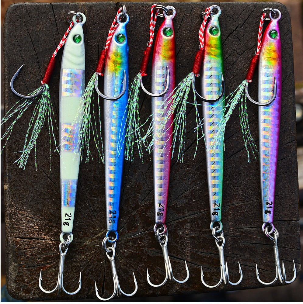 5pcs Micro Jig Butterfly Metal Jig Fishing Lure Bait Jigging Tuna Slow Lure - Walmart.com