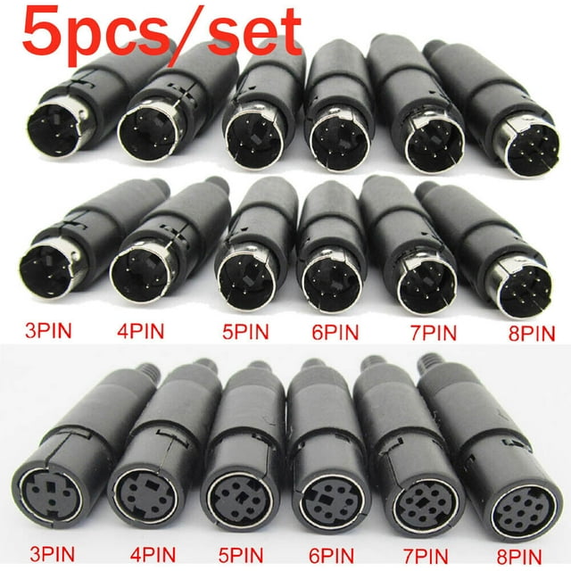 3pin 4pin 5pin 6pin 7pin 8 Pin DIN Male Female Plug Socket Jack Solder ...