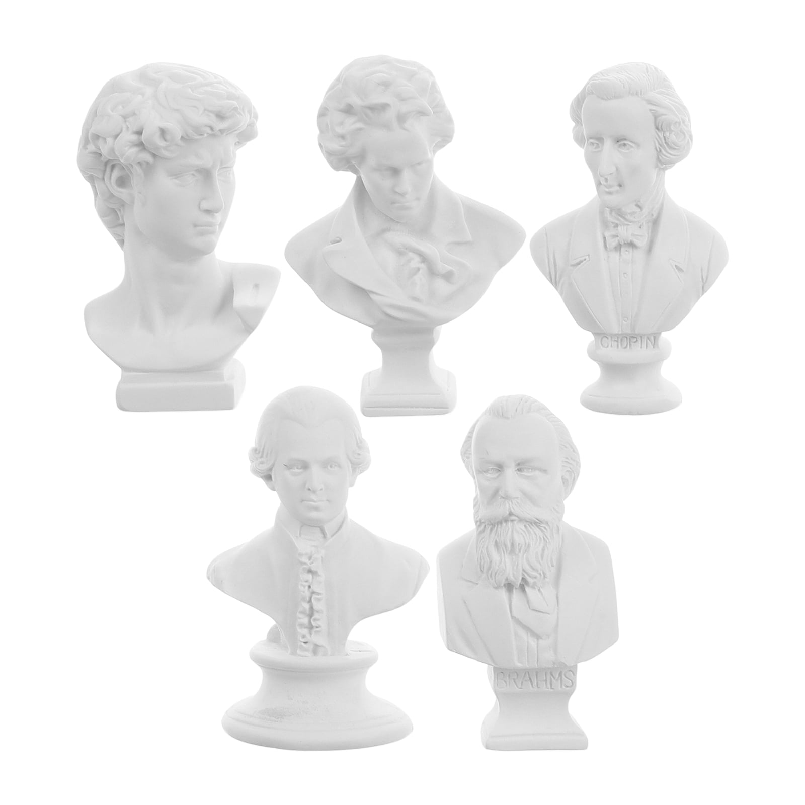 5pcs Mini Resin Bust Statues Miniature Musician Sculptures for Doll ...