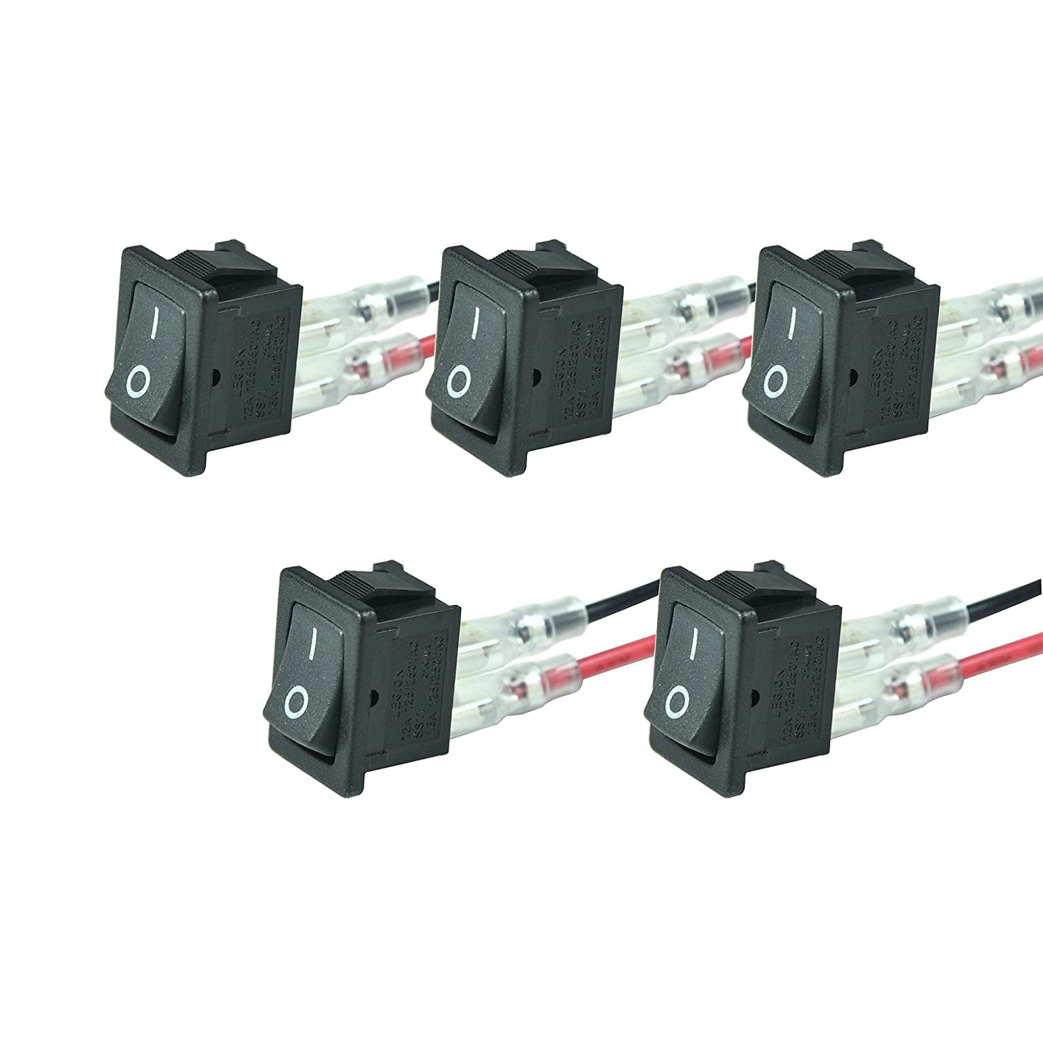5pcs Mini Rocker Switch with Wires,UL List 12V 20A / 125V 16A 2 Pin ...