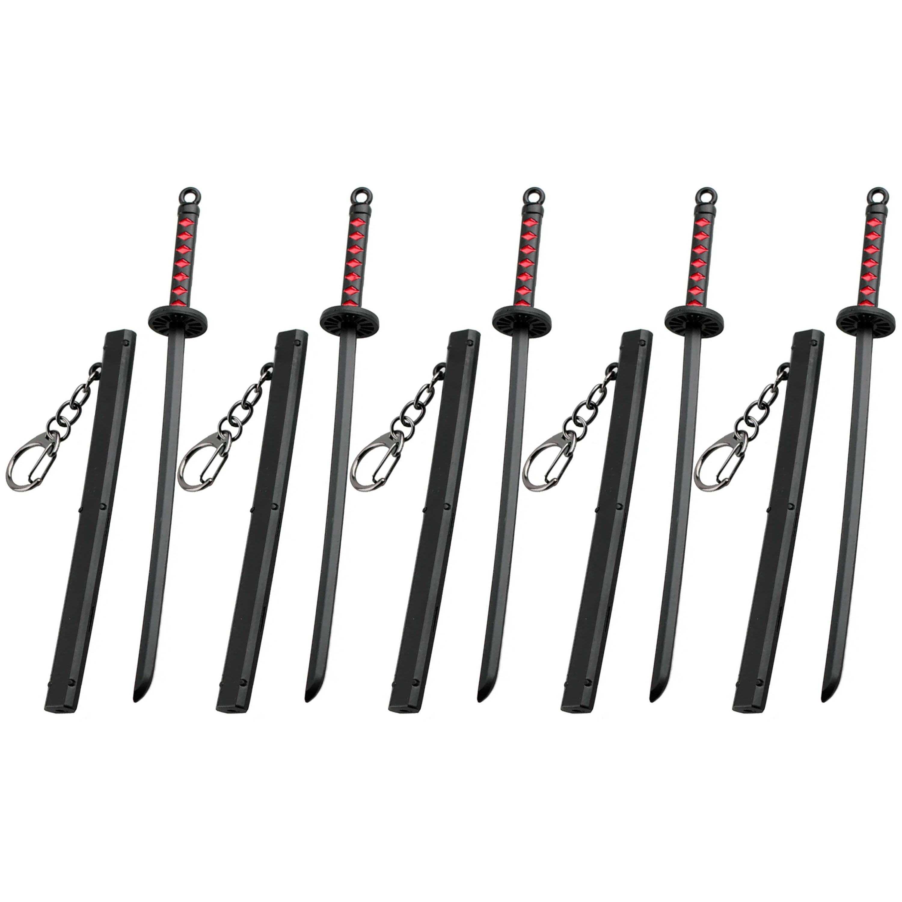 5pcs Mini Toy Katana Keychain, Metal Model Sword with Pull Out Best ...