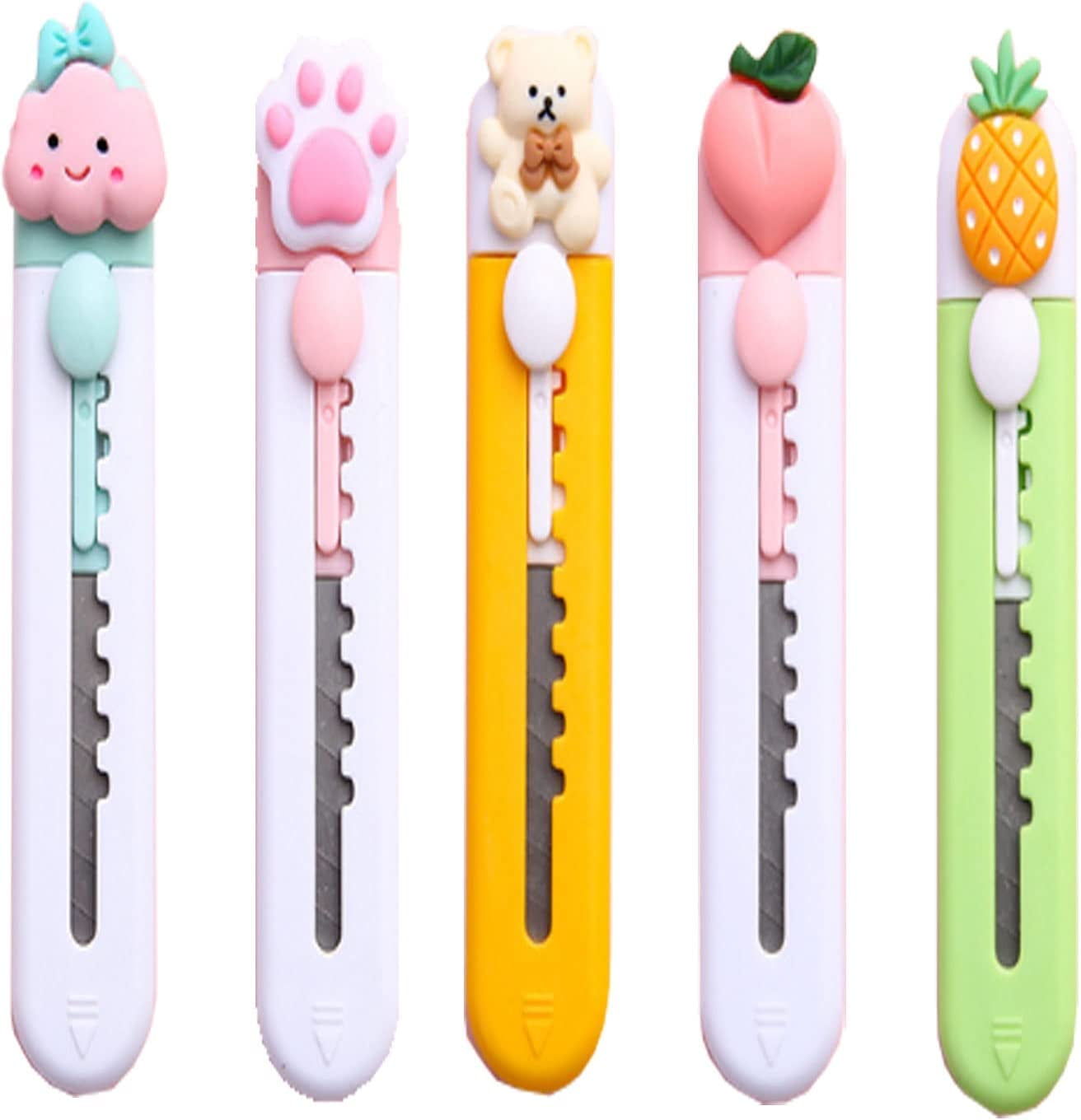 5pcs Mini Utility Knife Cute Craft Touch Knife Mini Retractable Utility ...