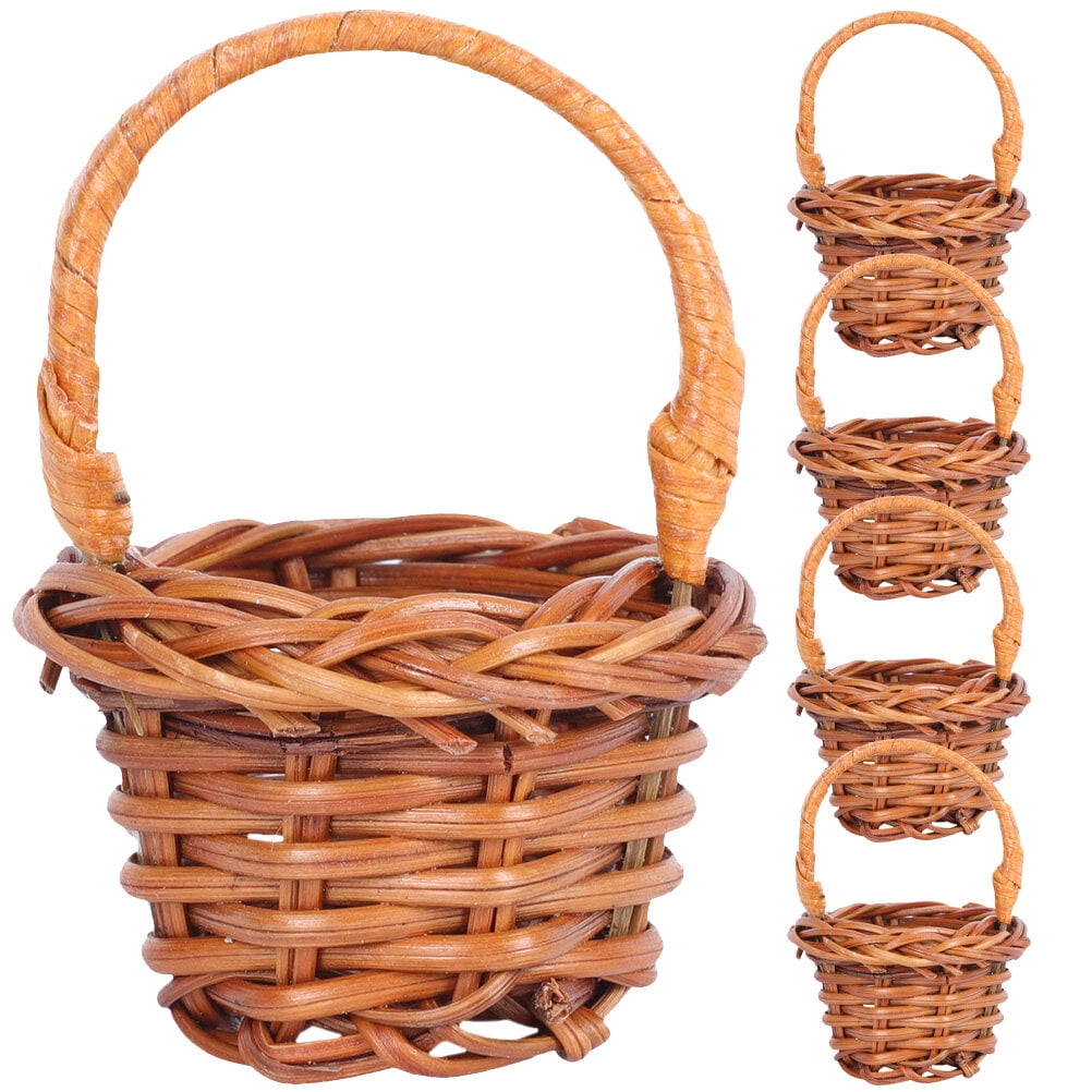 5pcs Mini Woven Baskets Wedding Small Basket Wedding Flower Gift ...