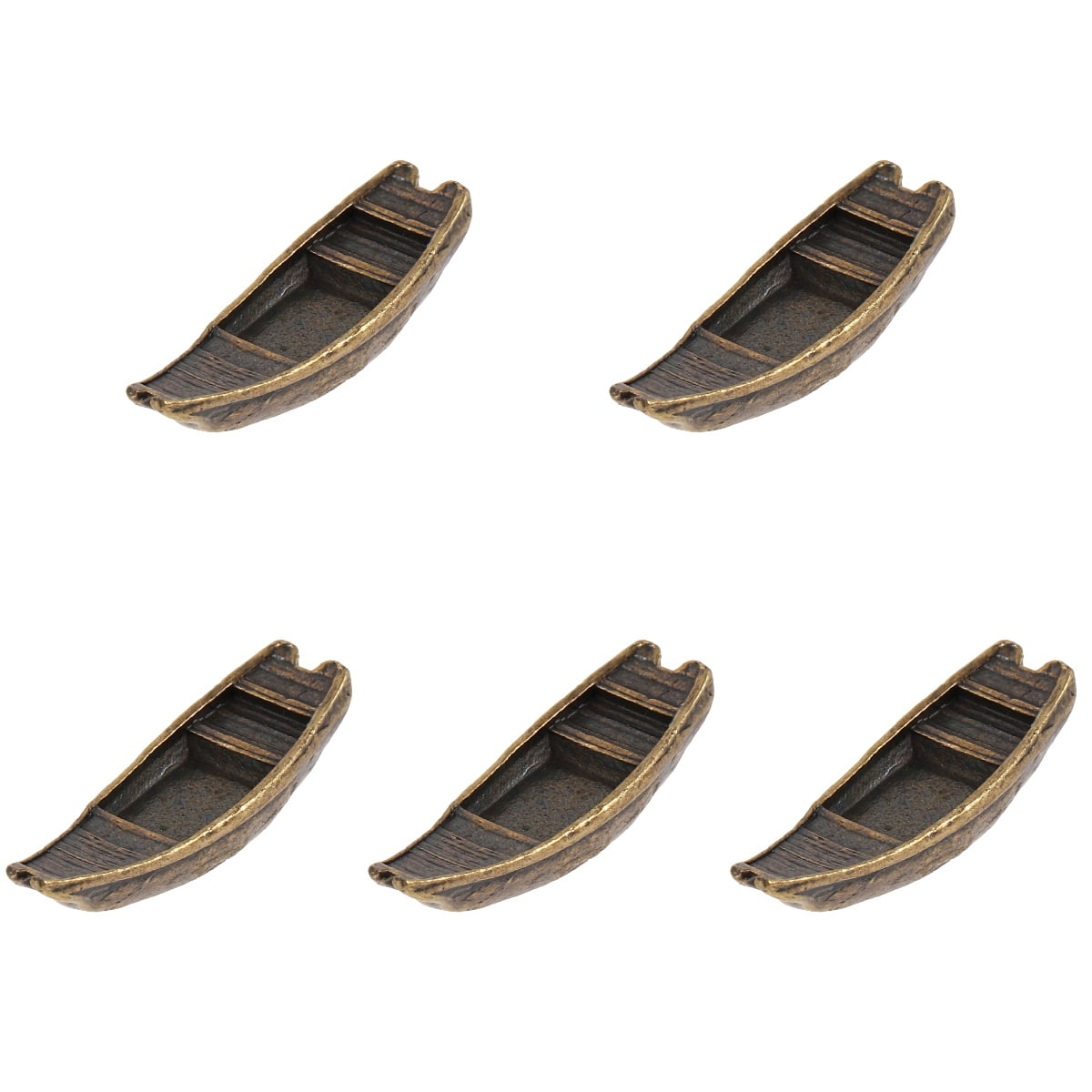 5pcs Miniature Copper Boat Figurine Mini Boat Model Rockery Bonsai ...