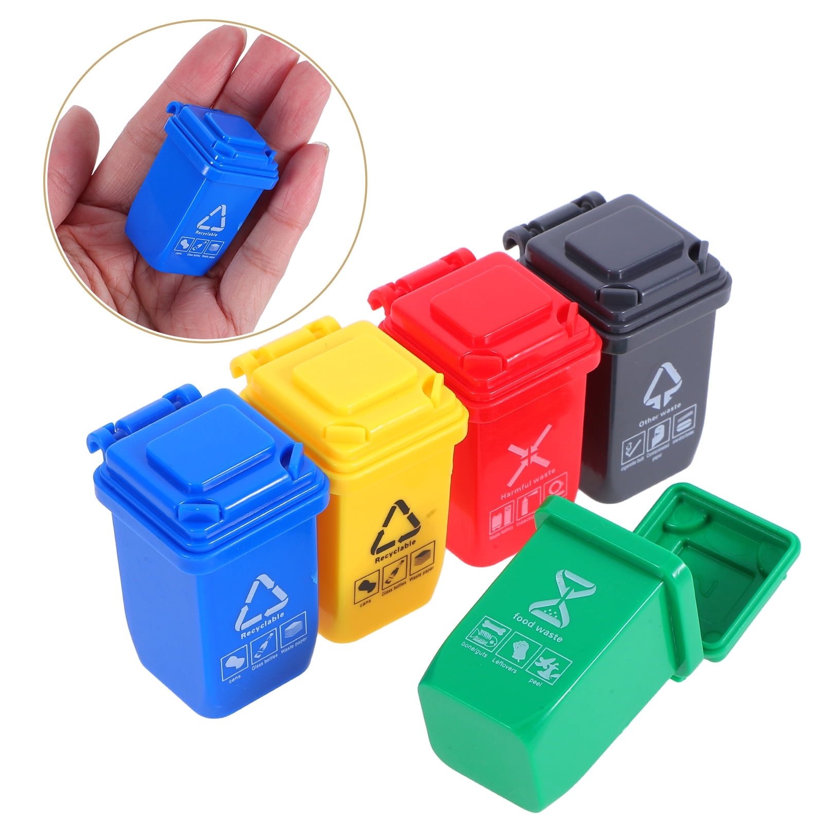 PENIKOKO Mini Trash Cans Assorted Color 5Pcs 1.57X1.18X0.98in - Walmart.com