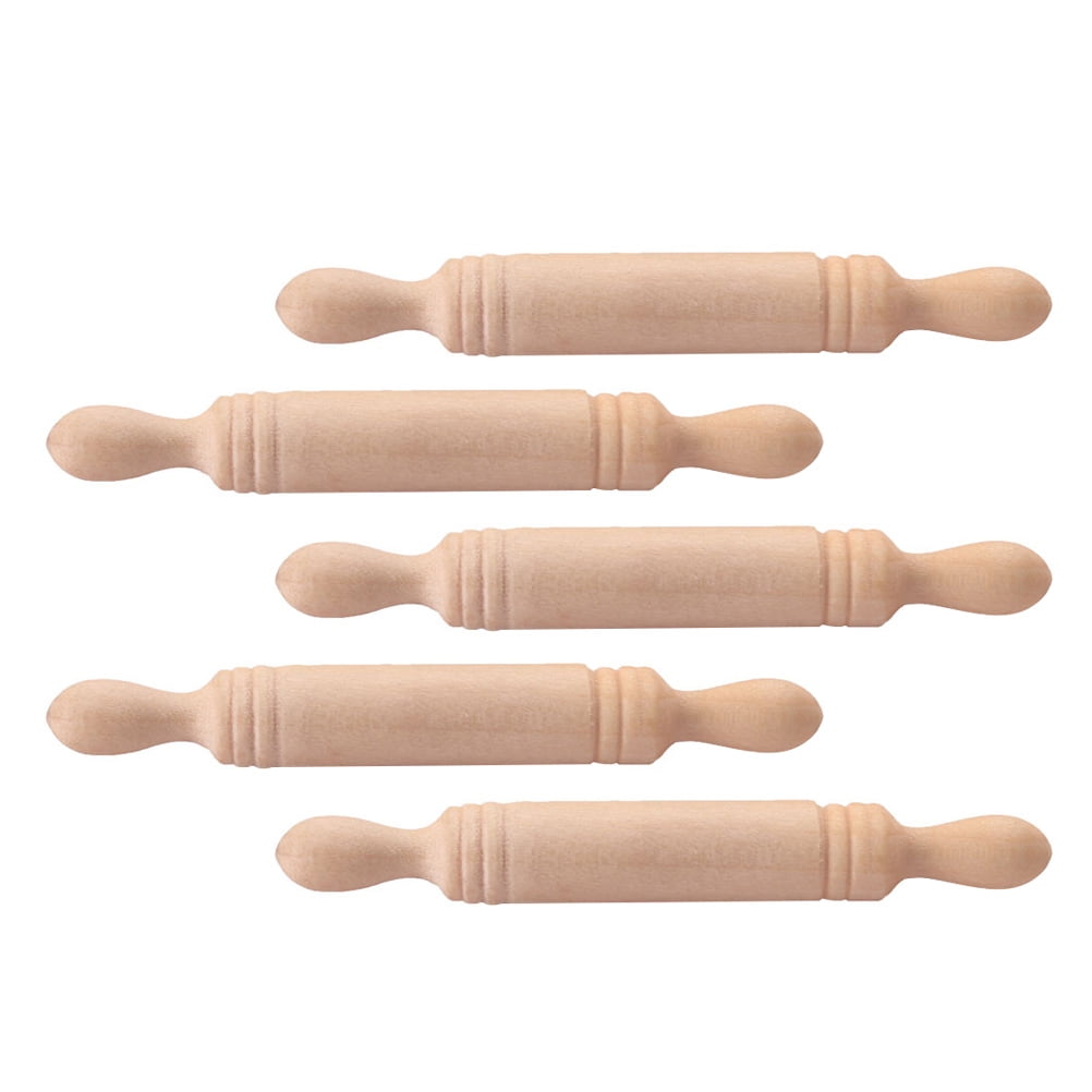 5pcs Miniature Rolling Pin Mini Kitchen Ornaments Mini Rolling Pin Kids ...