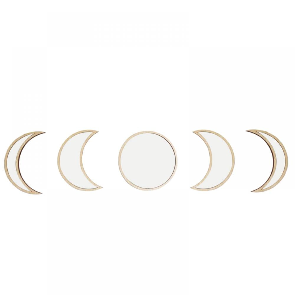 5pcs Moon Phase Mirror Set, Wall-Mounted Wall Decor Mirror, Boho ...